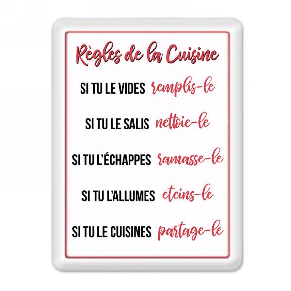Plaque murale 12 po x 16 po "Règles de la cuisine, …" – Lecompte maison ...