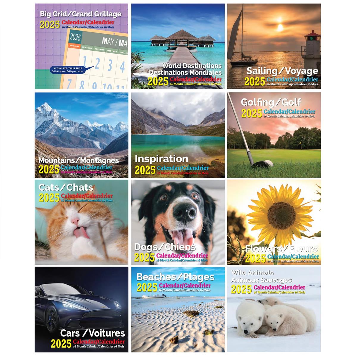 Calendrier mensuel 16 mois 12 po x 11 po bilingue – Lecompte maison et ...