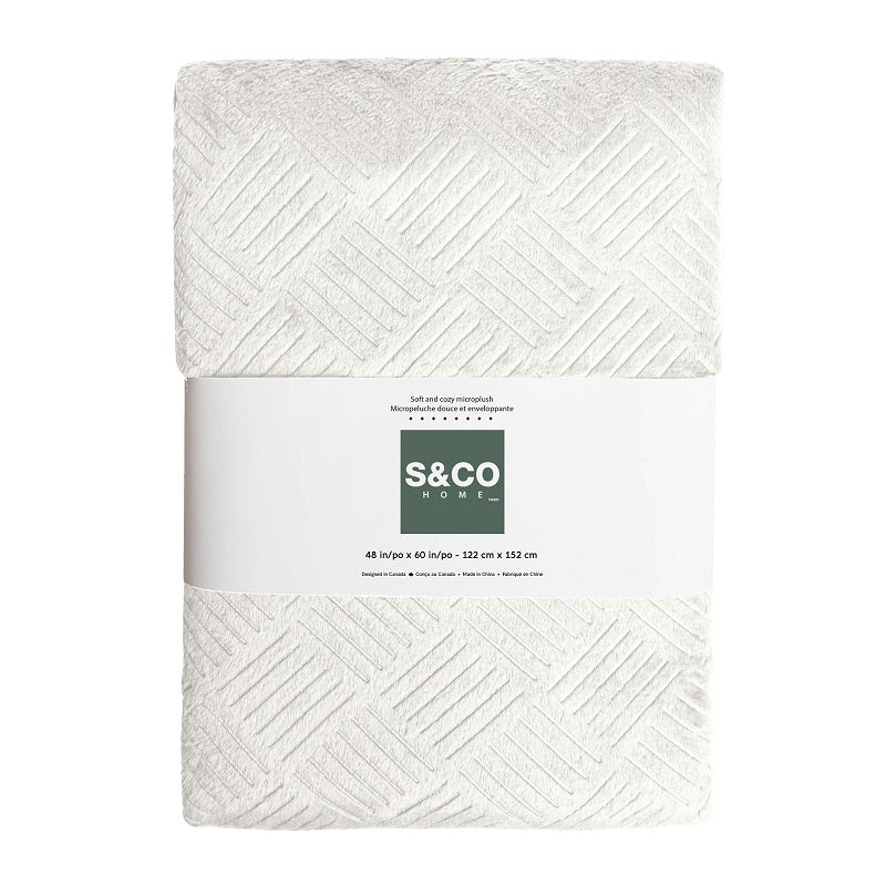 Jeté 48 po x 60 po texture en relief hachures – Lecompte maison et ...