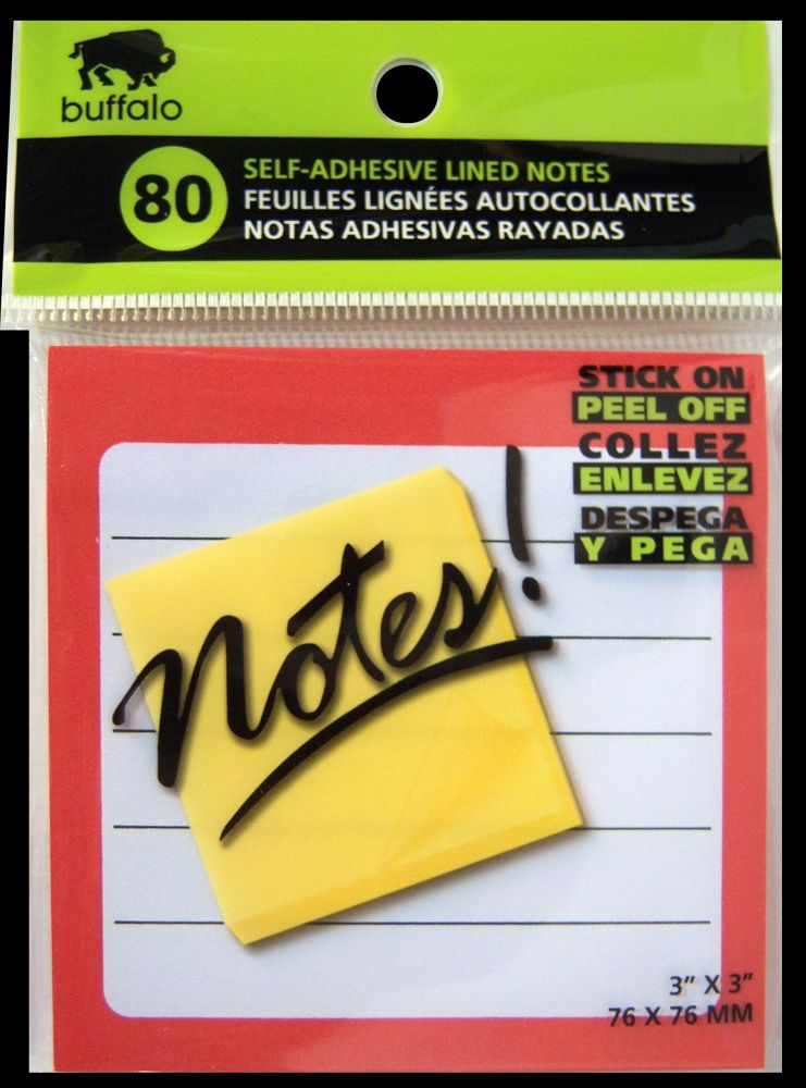 Note adhésive lignée 3 po x 3 po Buffalo fluo (paquet de 80) – Lecompte ...
