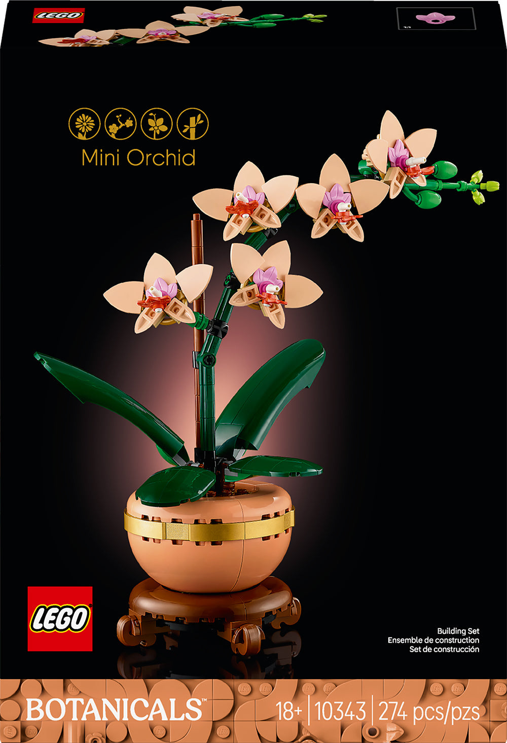 Lego Botanical l'orchidée miniature 274 morceaux (18 ans et plus ...