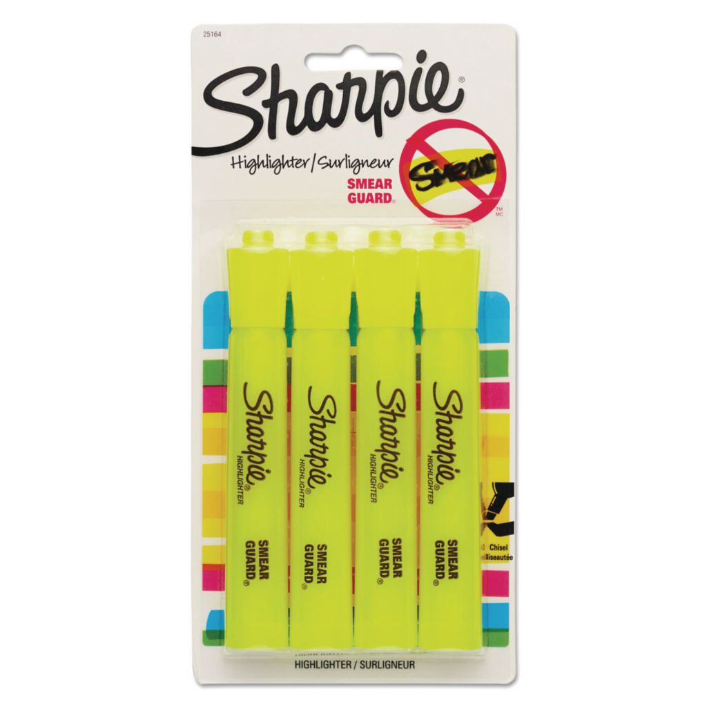 Surligneur Sharpie jaune (paquet de 4) – Lecompte maison et style de vie