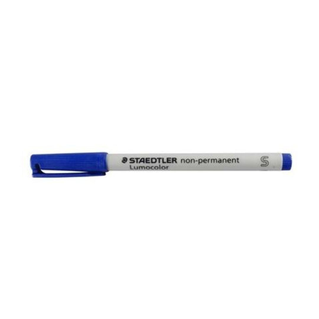 Crayon non permanent pointe super fine Staedtler Lumocolor bleu ...