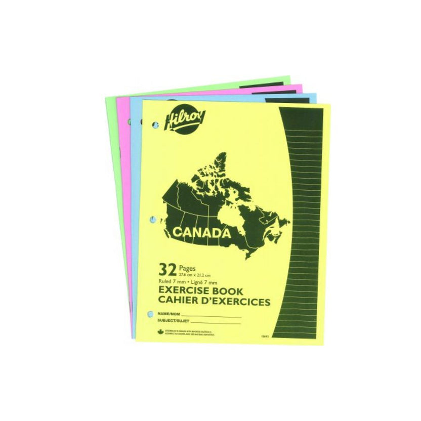 Cahier Canada ligné 32 pages (16 feuilles) Hilroy (paquet de 4 ...