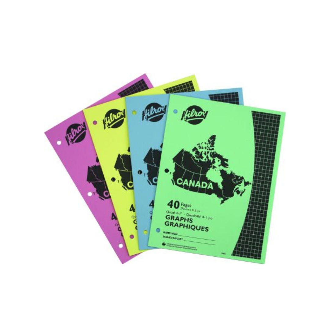 Cahier Canada quadrillé 8,5 po x 11 po 40 pages Hilroy – Lecompte ...