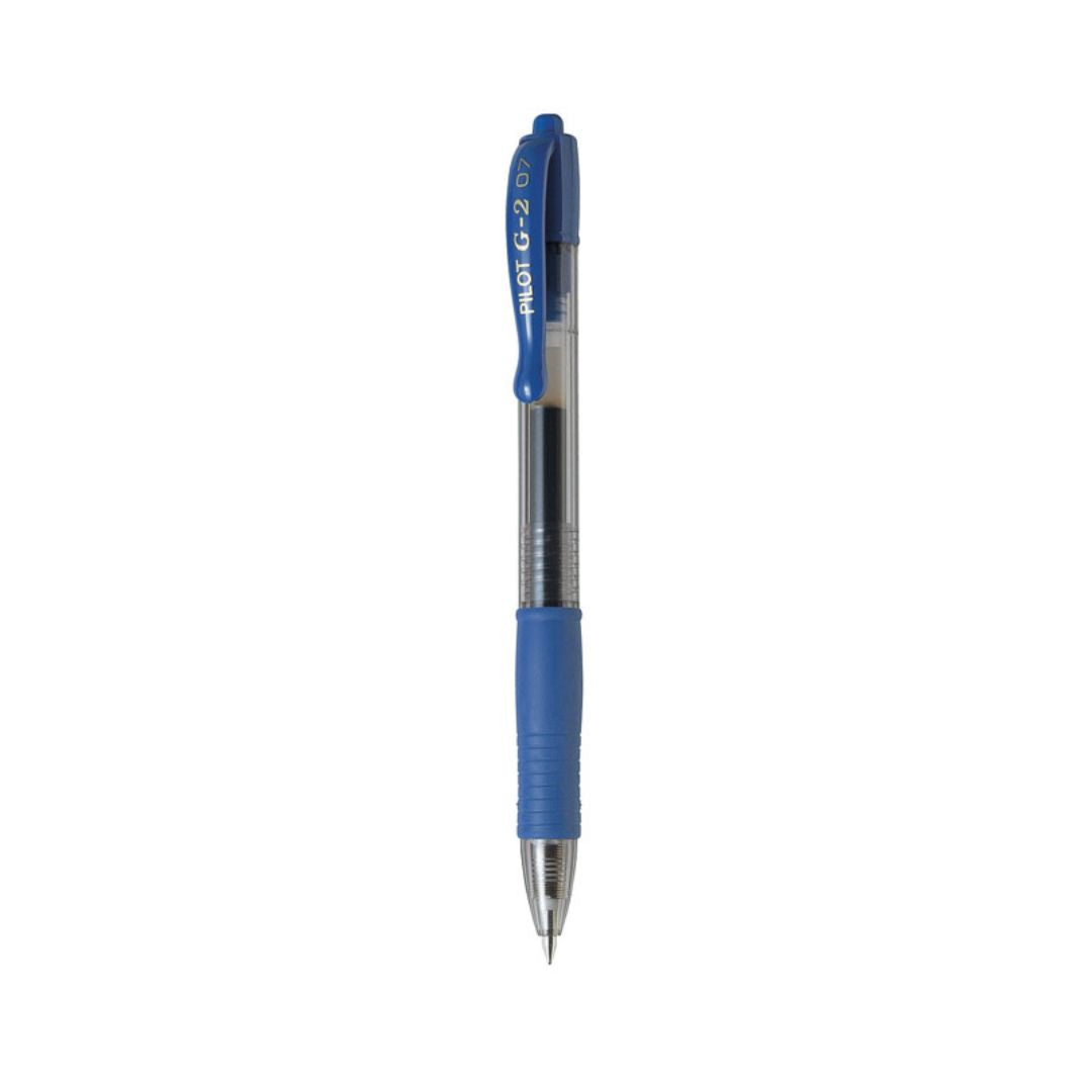 Stylo gel rétractable 0.7mm Pilot G2 bleu – Lecompte maison et style de vie