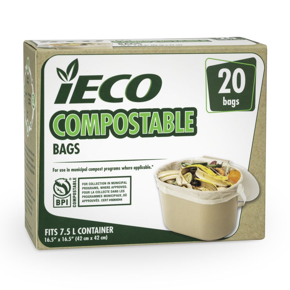 Sac à compost 16,5 po x 16,5 po iEco (paquet de 20) – Lecompte maison ...