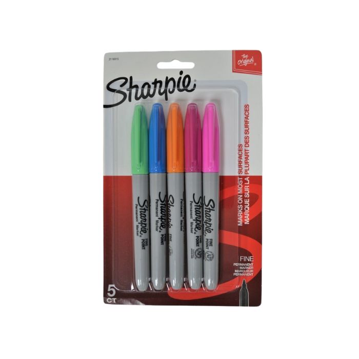 Marqueur permanent à pointe fine Sharpie (paquet de 5) – Lecompte ...
